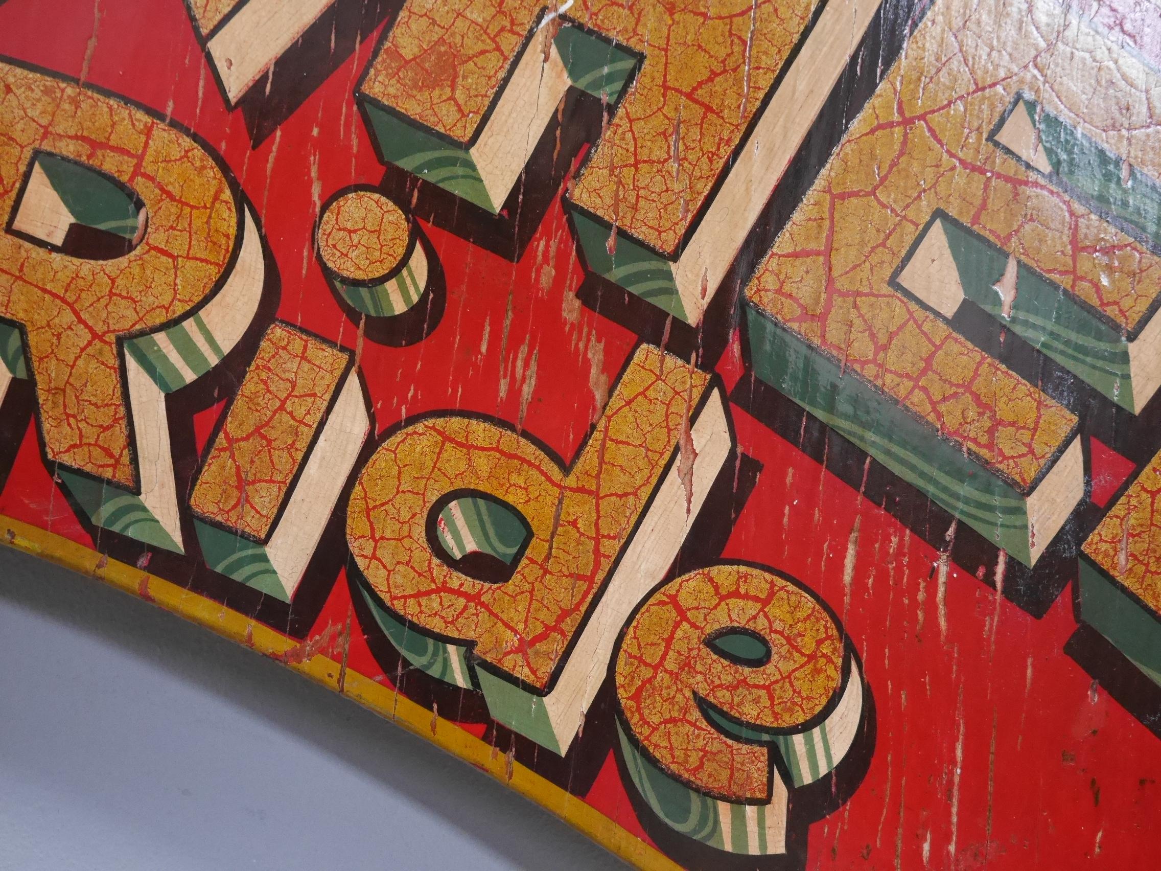 Big Wheel Hand Painted Fairground Sign at 1stDibs
