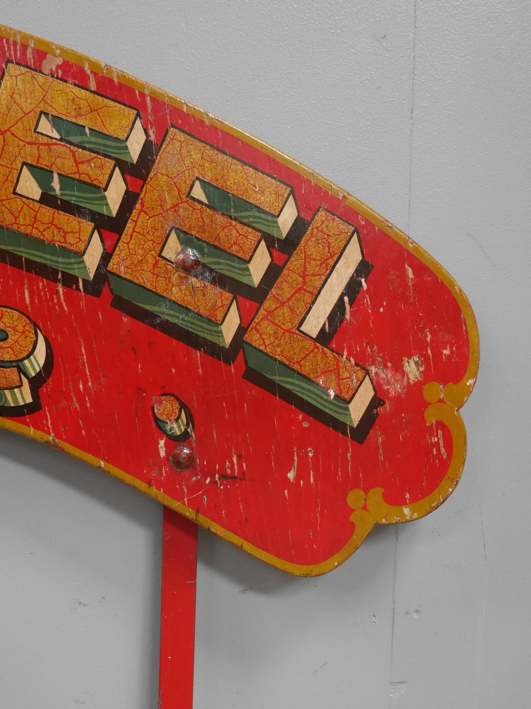 Big Wheel Hand Painted Fairground Sign at 1stDibs