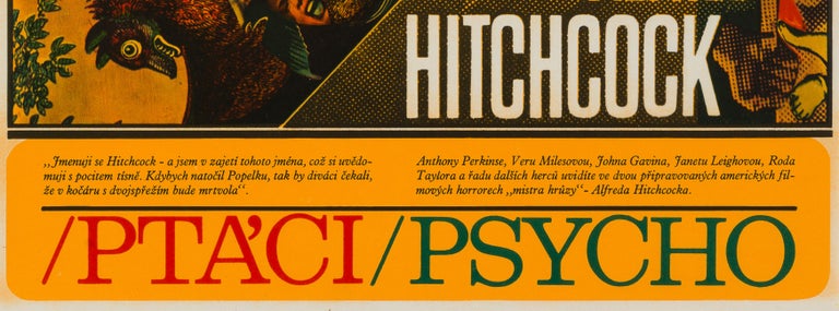 The Birds/Psycho Czech Film Movie Poster, Ziegler, 1970 Vintage Rare ...