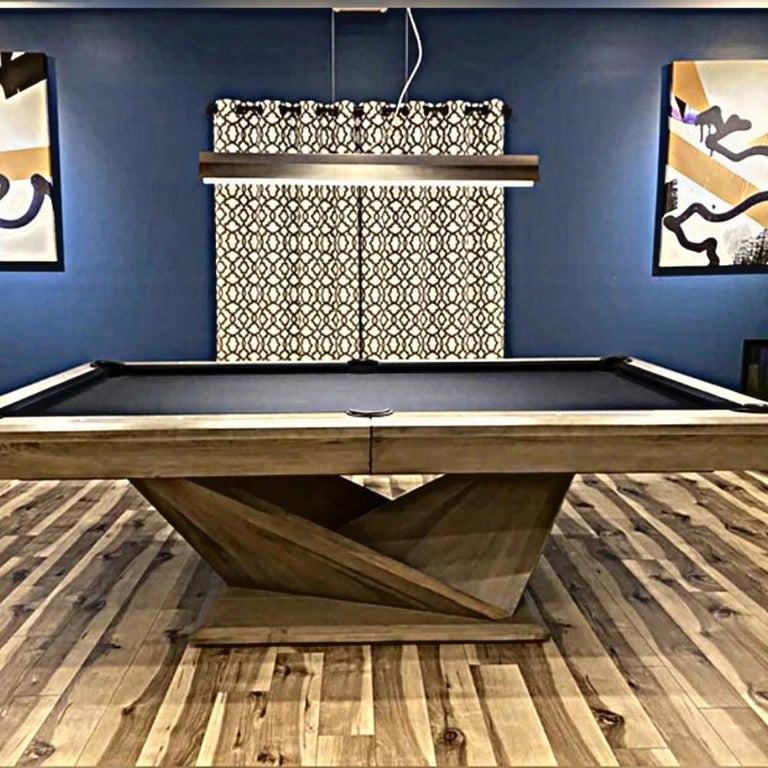 Modern Luxury Pool Table Crystal Slate Striking V-Shaped Legs, The ...