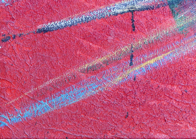 Edith Ferullo Colorful Abstract Oil Painting on Canvas "The Bumble Bee ...