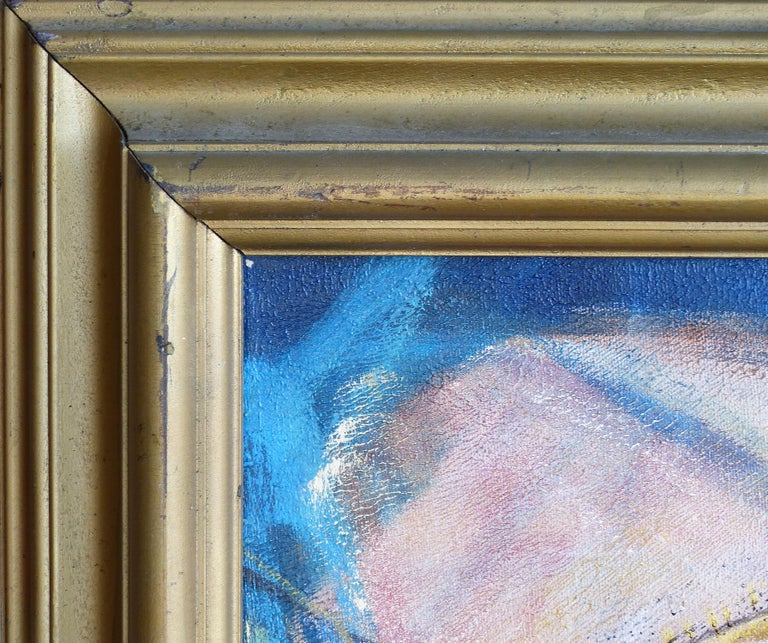 Edith Ferullo Colorful Abstract Oil Painting on Canvas "The Bumble Bee ...