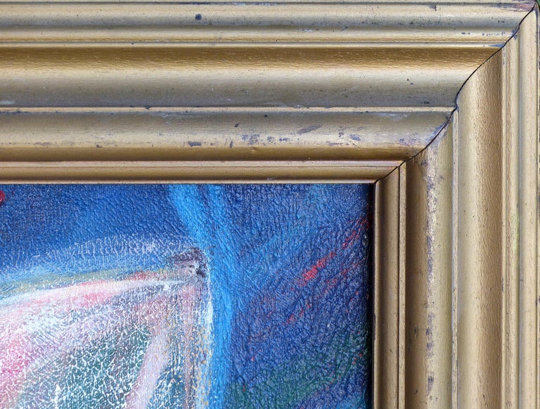 Edith Ferullo Colorful Abstract Oil Painting on Canvas "The Bumble Bee ...