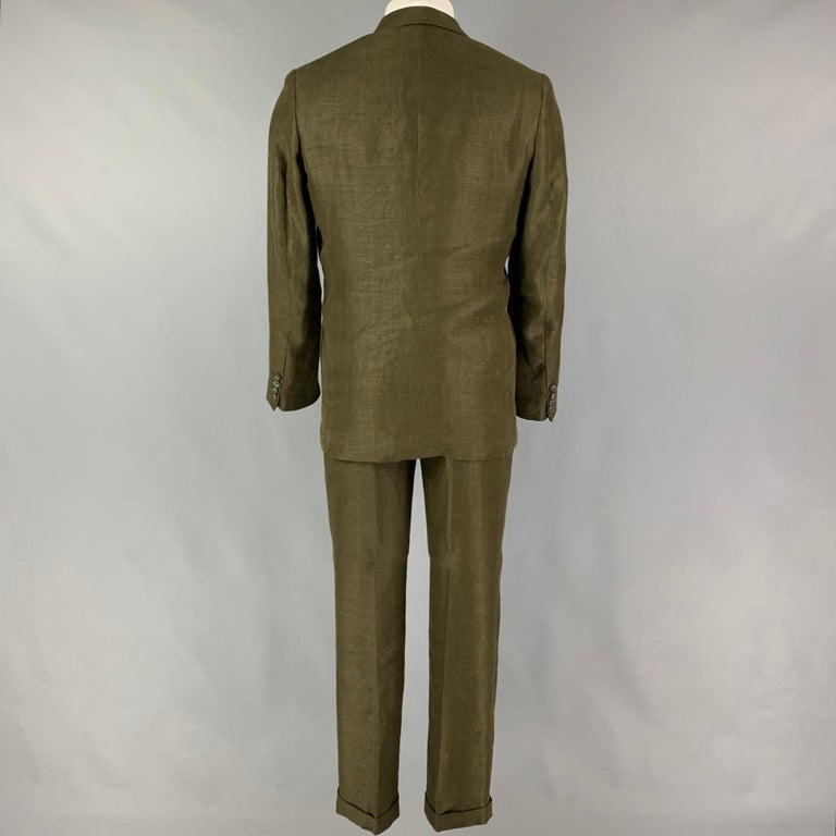 THE CALIFORNIA GENTLEMAN Size 40 Olive Herringbone Not Listed Suit For ...