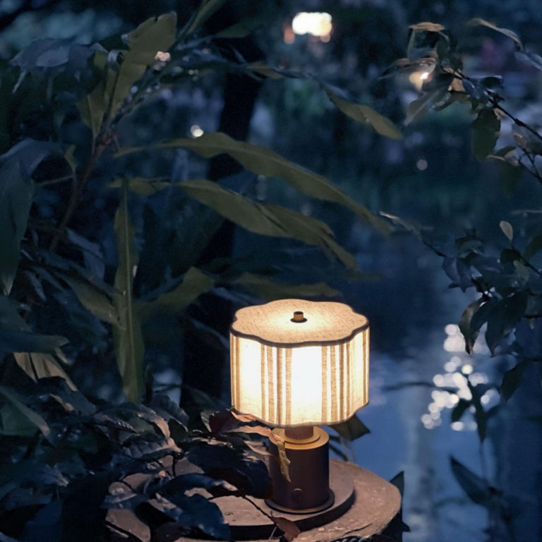 Camellia Portable Led Lamp, André Fu Living Bronze Glass New For Sale ...