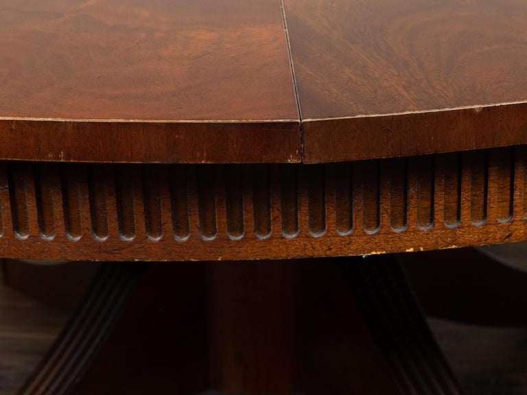 The Capstan, Baker Furniture Vintage Mahogany Dining Table with Extending Top at 1stDibs