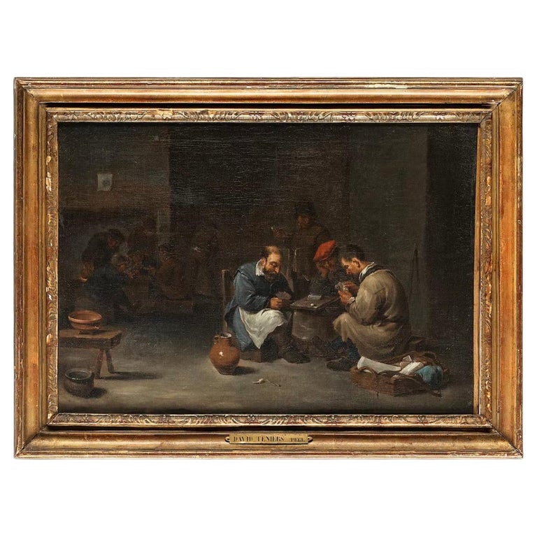 Card Players, Oil Painting on Canvas by David Teniers the Younger For ...