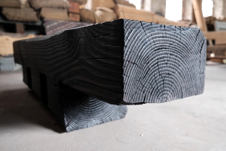 Charred Panchetta Three-Legged Bench in Cedar by Riccardo Monte For ...