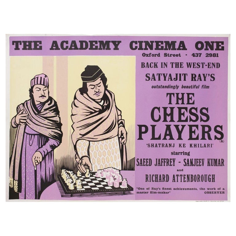 The Chess Players 1970s British Quad Film Poster For Sale at 1stDibs