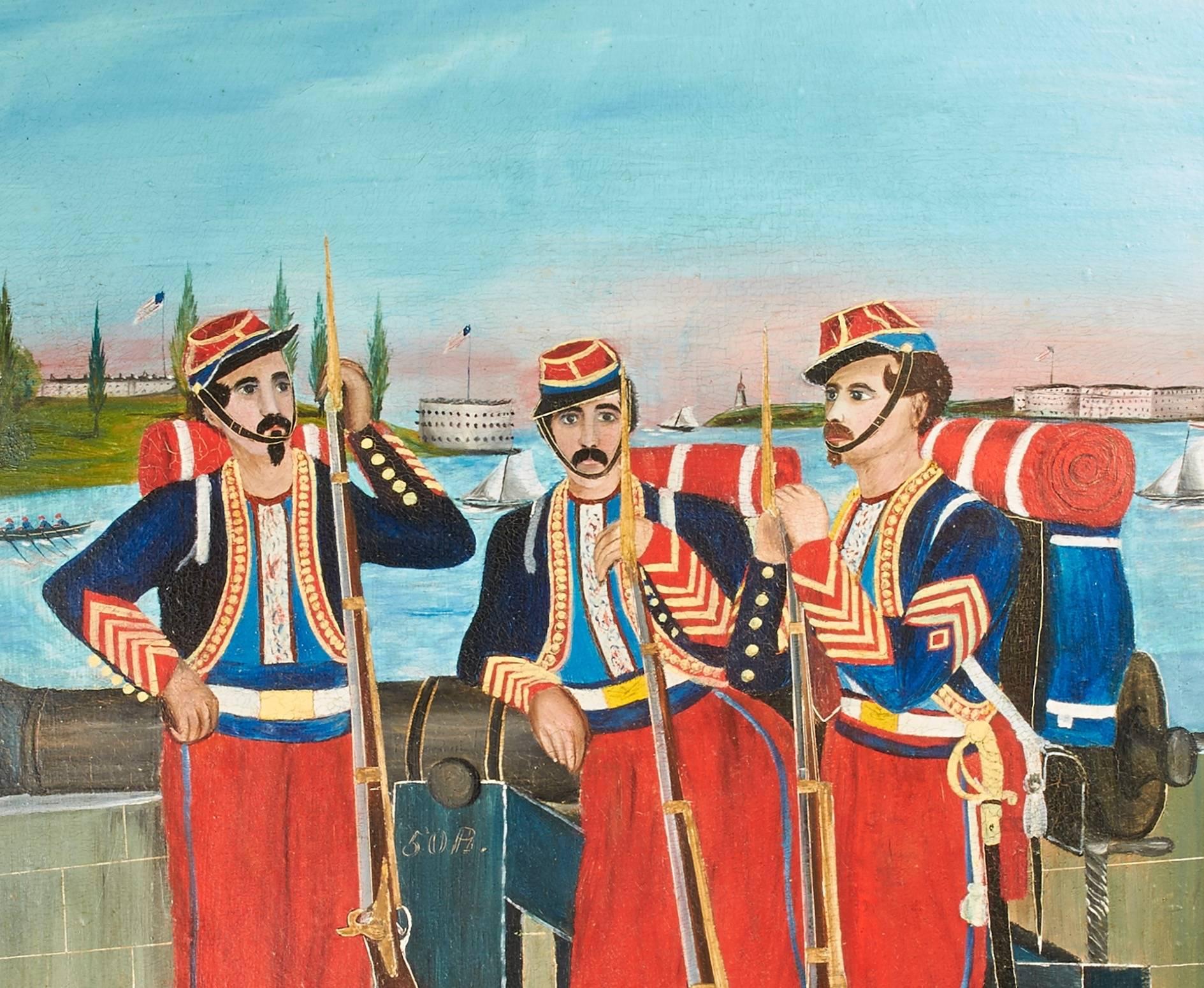 "The Chicago Zouaves" Painting For Sale at 1stDibs