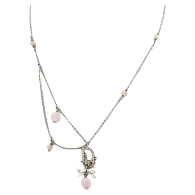 Christian Dior Necklace is Crafted from Silver-Tone Metal For Sale at ...