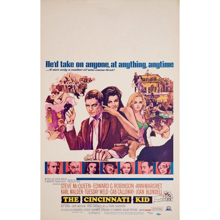 “The Cincinnati Kid” 1965 U.S. Window Card Film Poster For Sale at 1stDibs