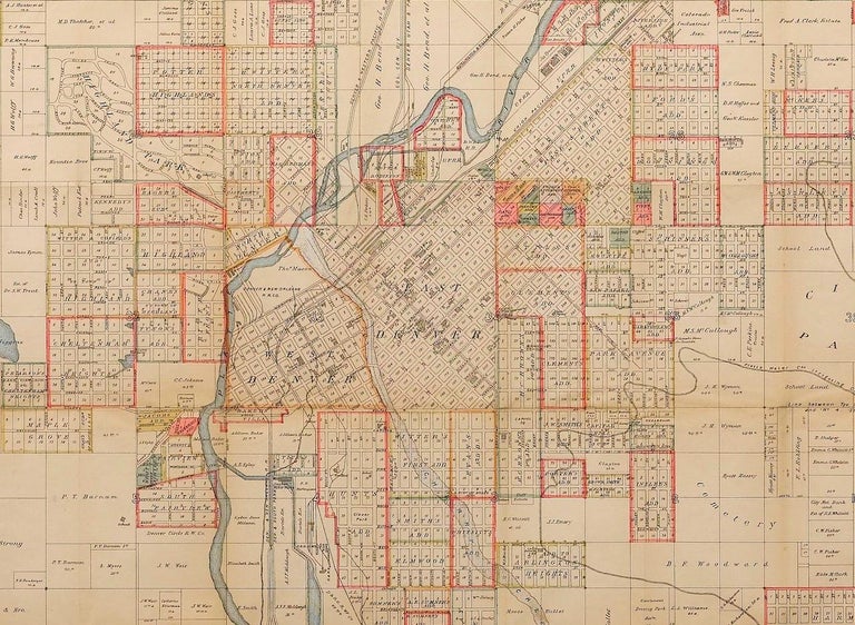 1883 The City of Denver, Colorado, Published by H.L. Thayer, Antique ...
