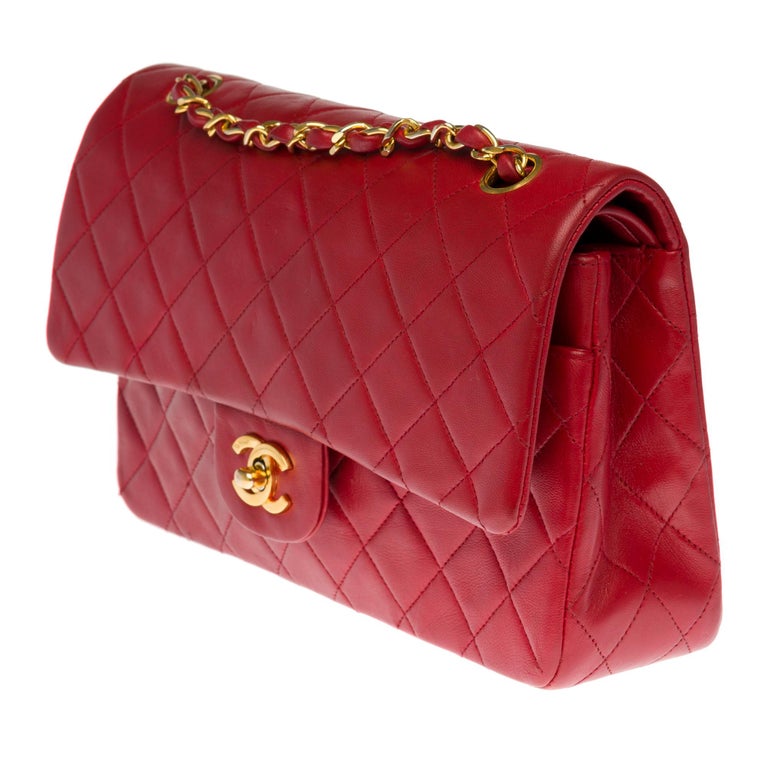 The Classy Chanel Timeless Medium Shoulder bag in red quilted lambskin ...