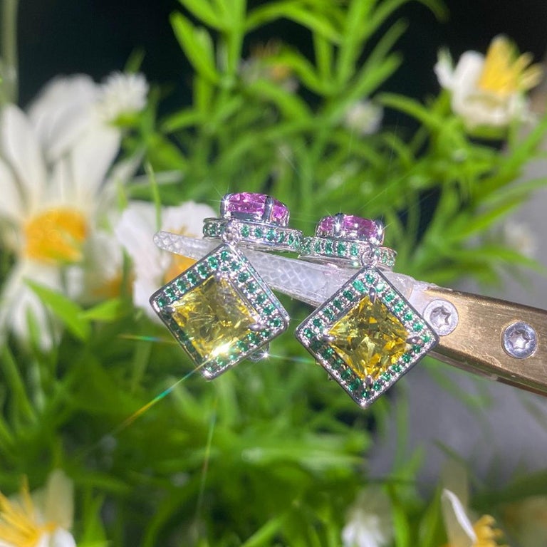 The Colour Block Earrings, Silver For Sale at 1stDibs