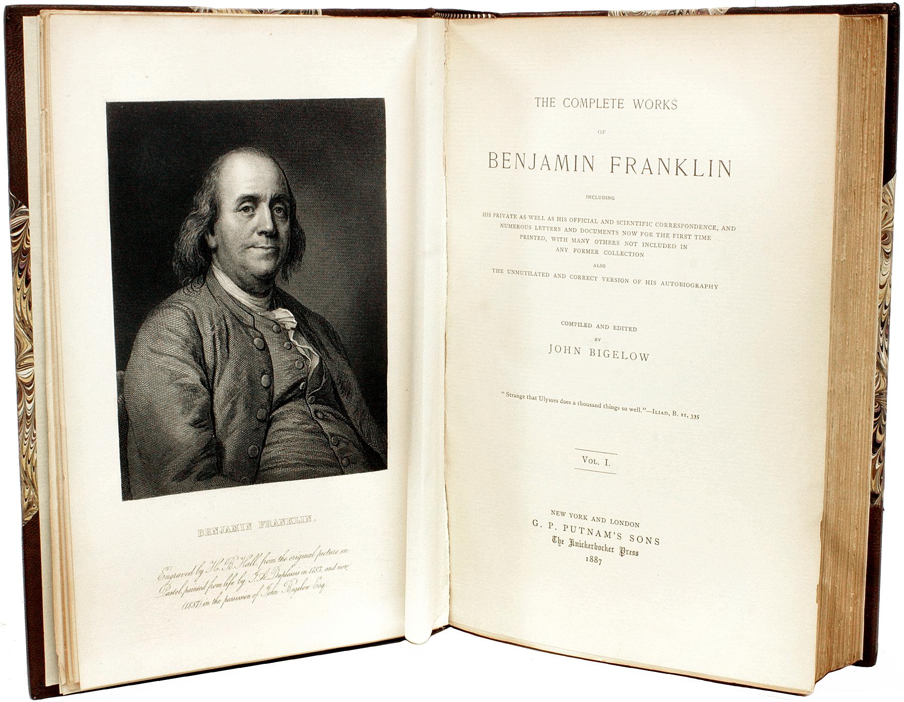 The Complete Works Of Benjamin Franklin. LETTER-PRESS EDITION. 10 VOLS. 1887 at 1stDibs