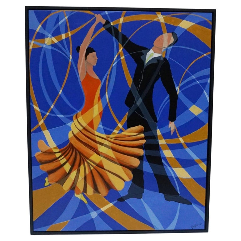 'the Dance' Contemporary Oil on Canvas Painting Depicting a Couple ...