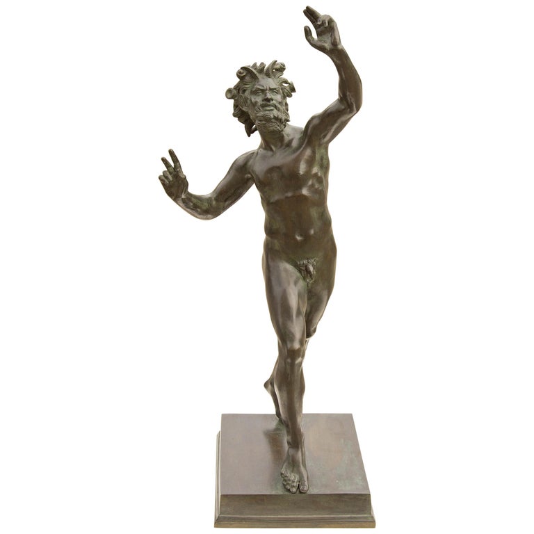 The Dancing Faun of Pompeii a Bronze Sculpture at 1stDibs
