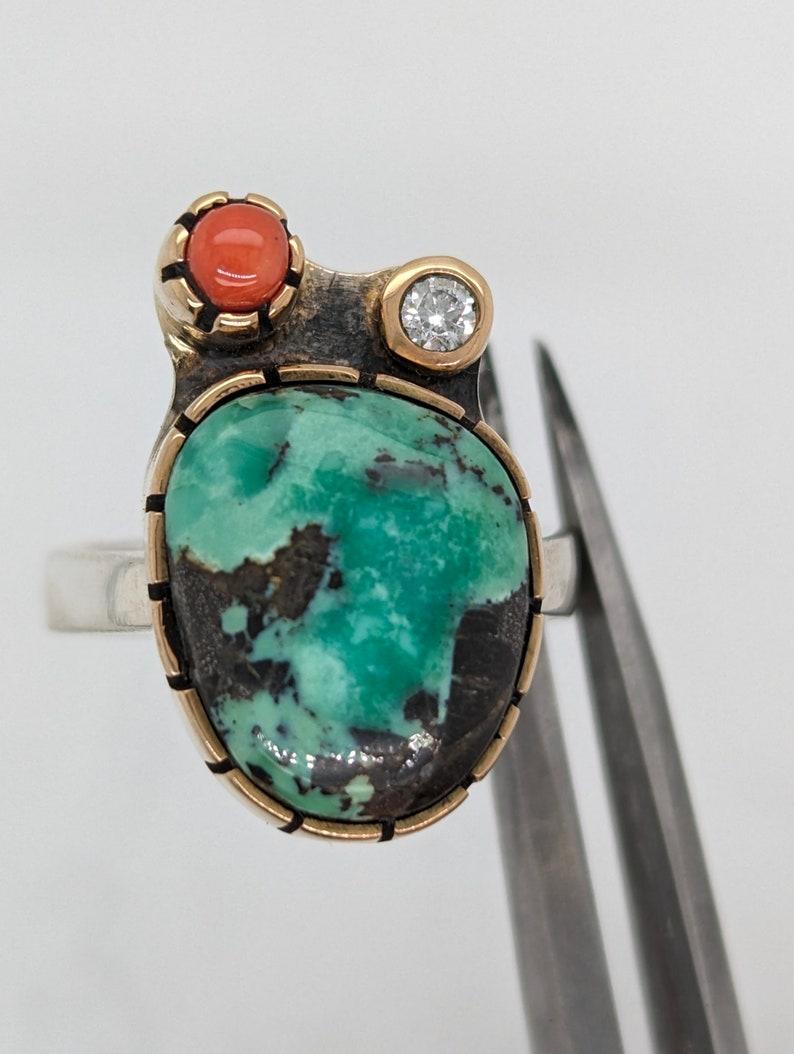 The Desert Rose One of a Kind Poseidon Variscite Ring For Sale at 1stDibs