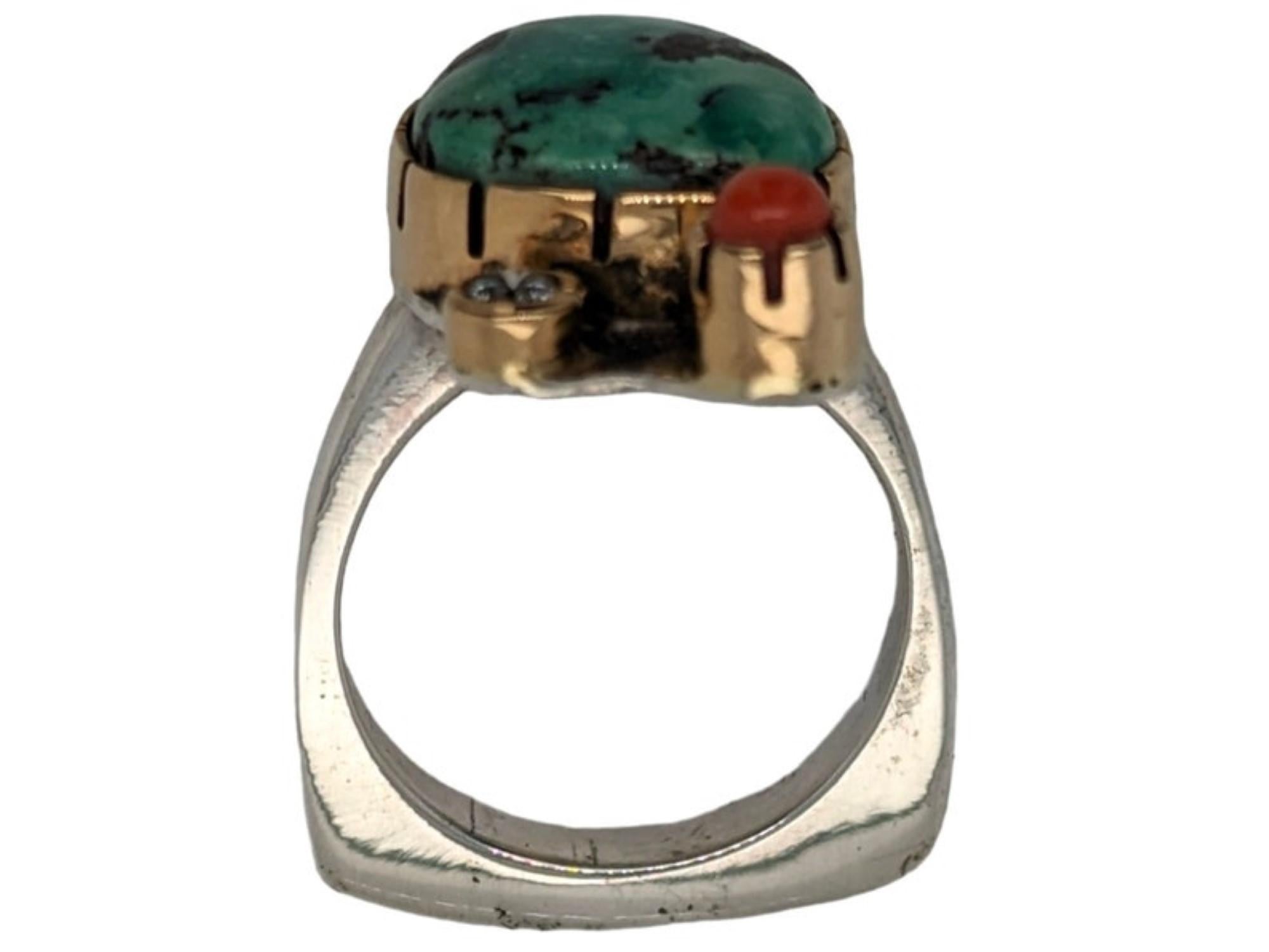 The Desert Rose One of a Kind Poseidon Variscite Ring For Sale at 1stDibs