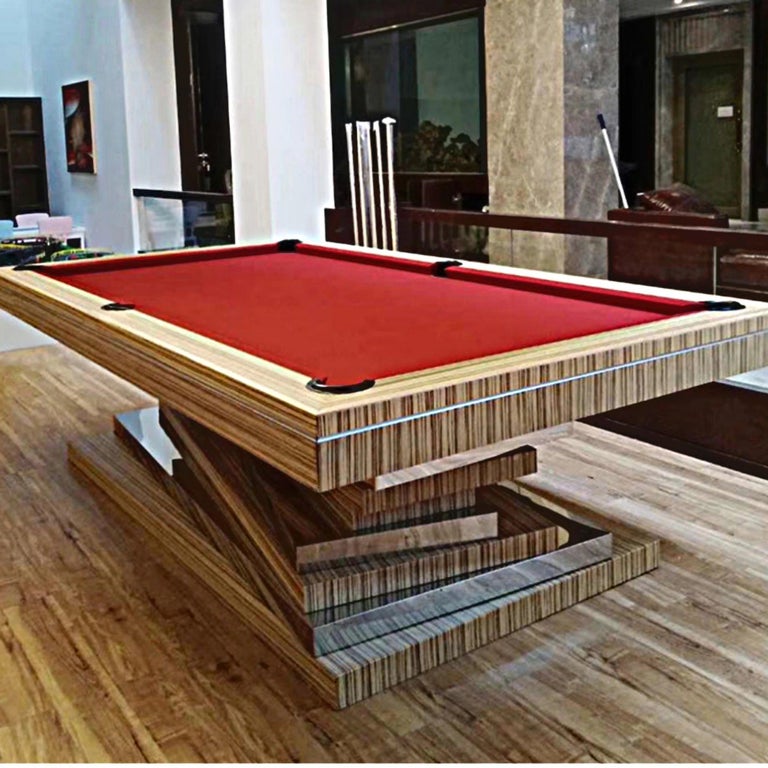 Modern Luxury Pool Table Rock Crystal Slate Layered Wooden Design, The ...