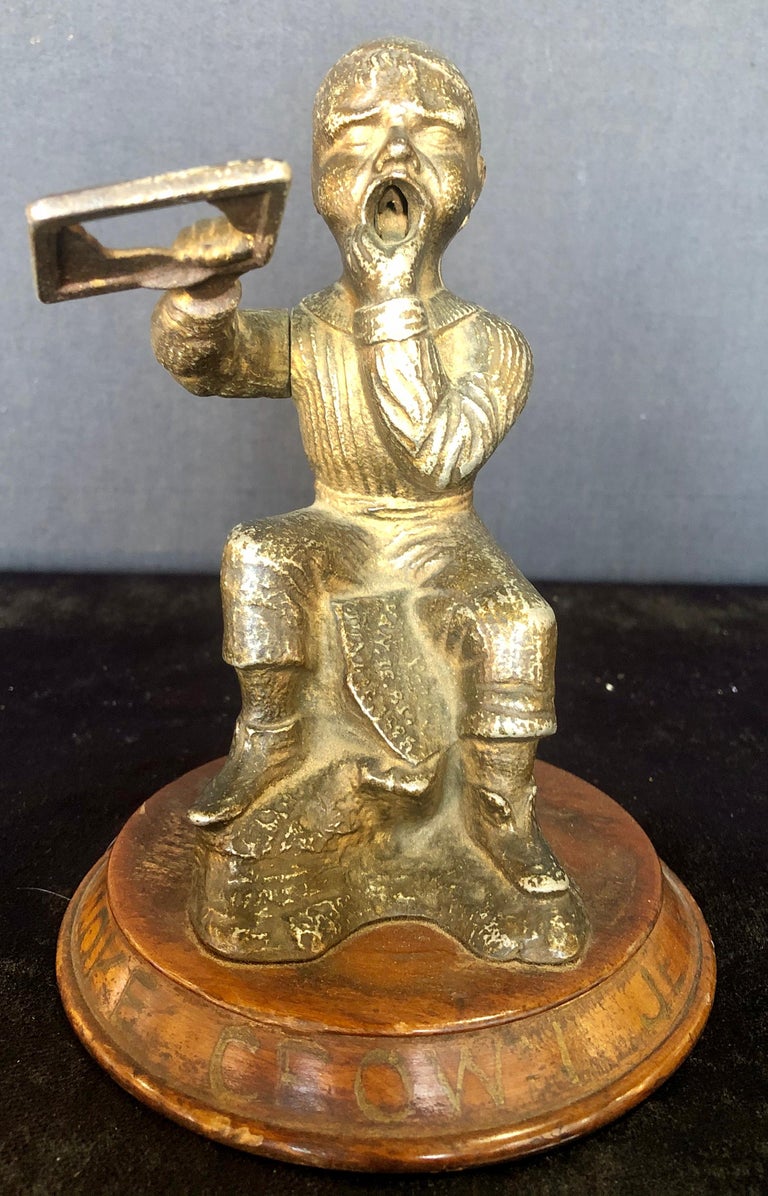 Dunce Cigar Tip Cutter, Bronze Sculpture Tobacco Accessory, 19th ...