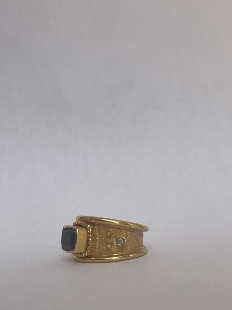 Customizable Egyptian Elixir Ring in 18k Gold with Blue Sapphire and ...