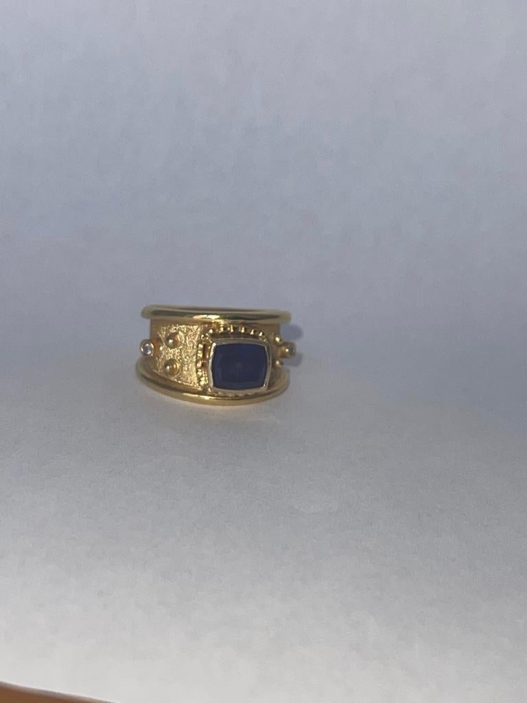 Customizable Egyptian Elixir Ring in 18k Gold with Blue Sapphire and ...