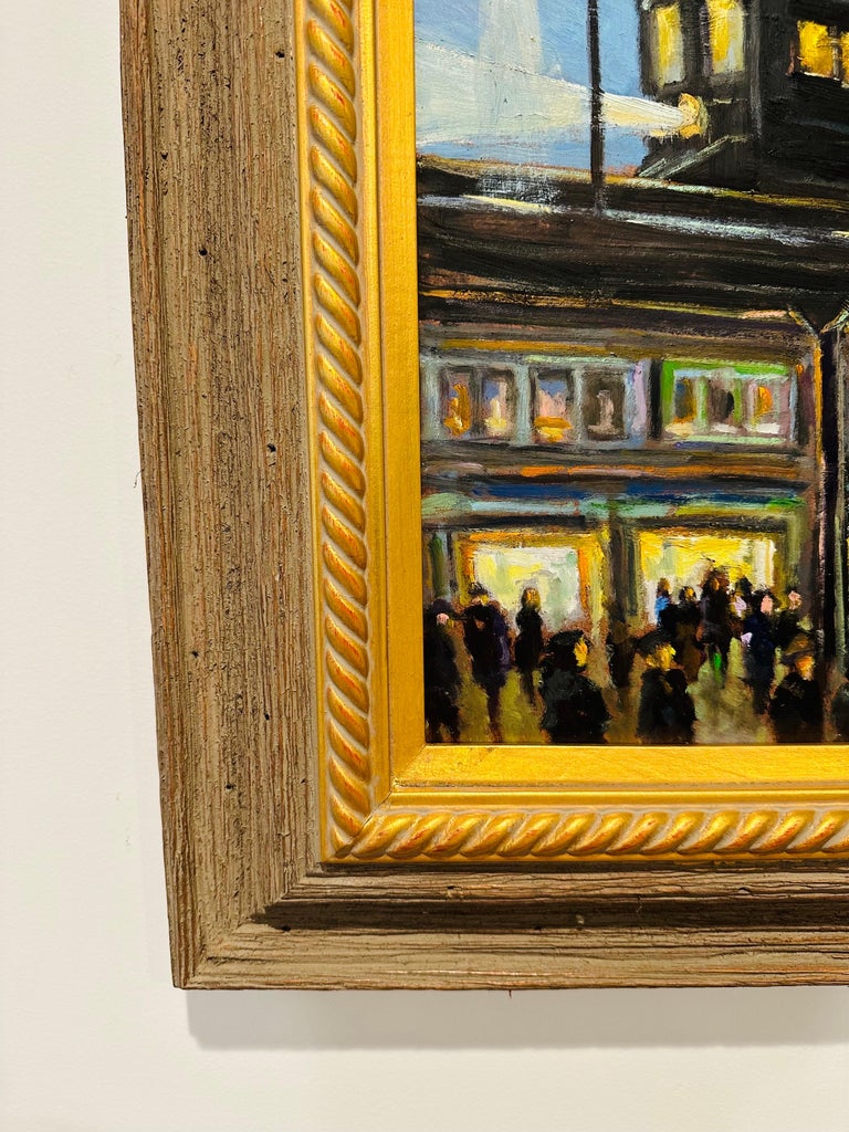 "The EL, New York City" Impressionist Busy Train Station Oil Painting ...