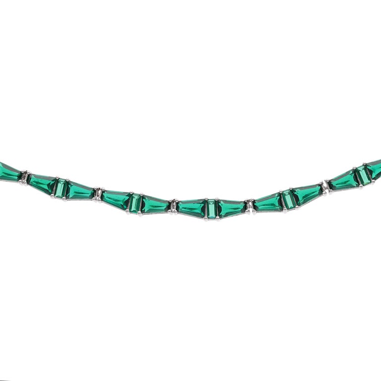 Custom Cut Emerald Choker, 10kt Gold For Sale at 1stDibs