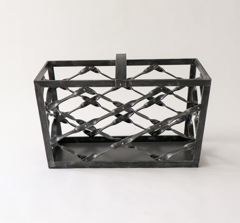 Black Iron Basket Storage Fierro Collection Contemporary Design Wrought ...