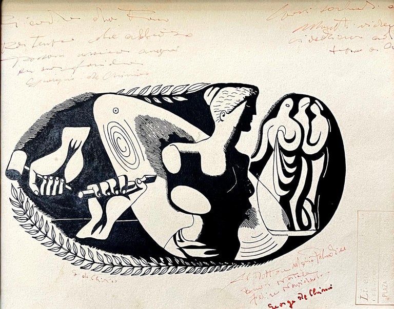 "The Fine Arts," Original Drawing by De Chirico, Surrealist ...