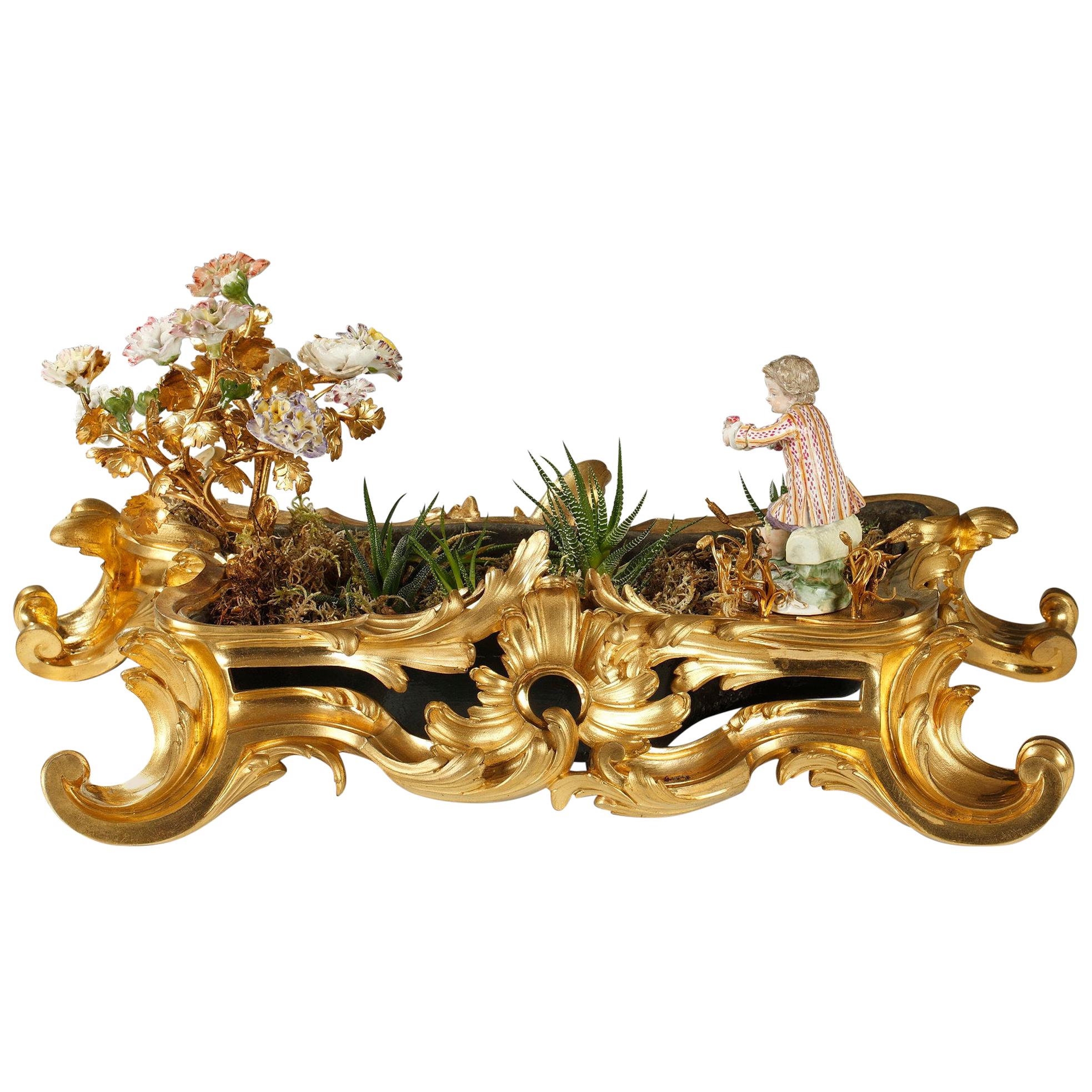 Small 18th Century French Rococo Brass Planter Flower Pot For Sale at ...