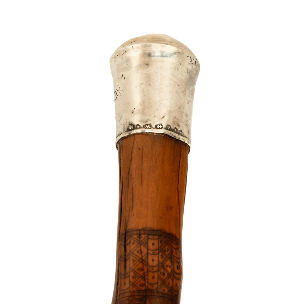 The folk art cane of Michael Corbett, dated 1837 For Sale at 1stDibs
