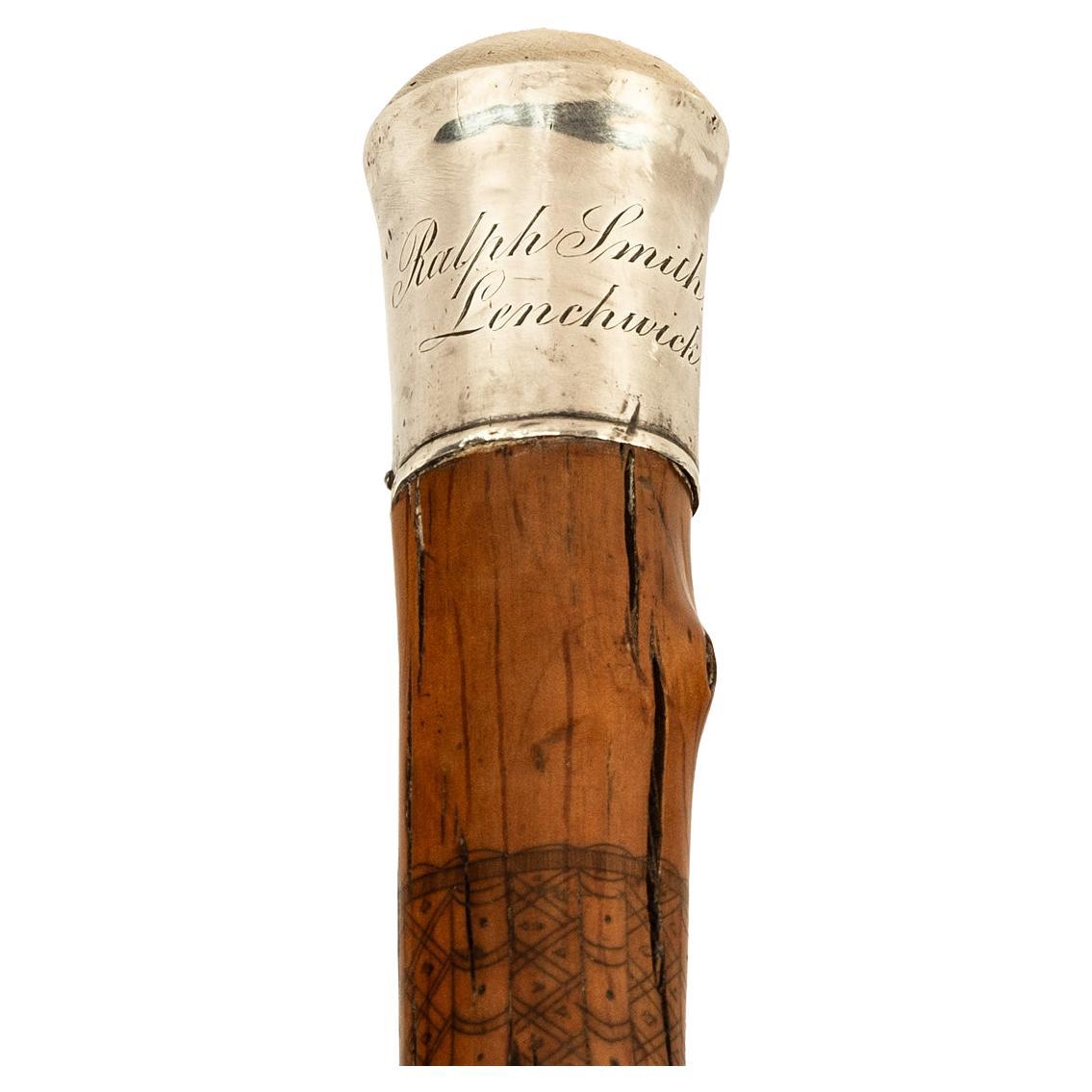 The folk art cane of Michael Corbett, dated 1837 For Sale at 1stDibs