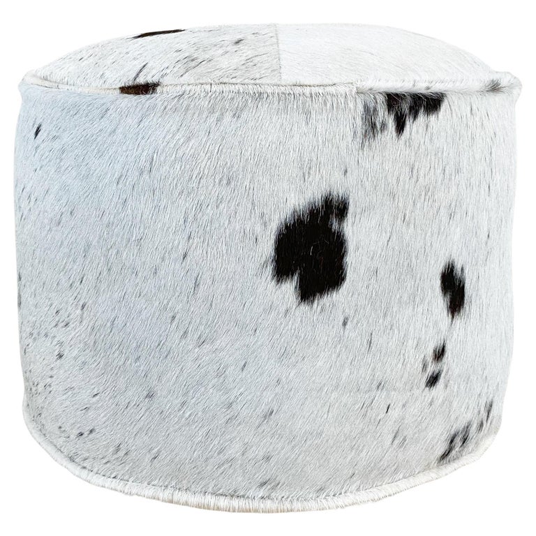 The Forsyth Pouf Ottoman in Tri-Color Cowhide No. 01 For Sale at 1stDibs