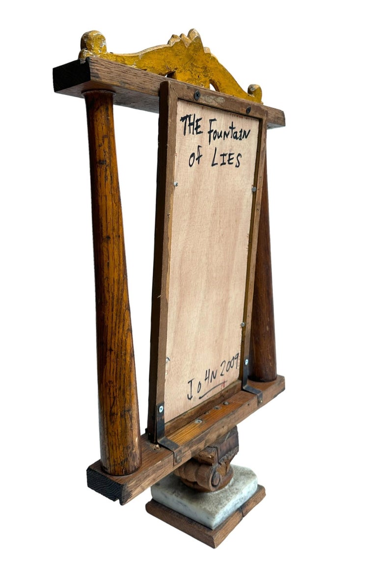 Fountain of Lies, Objet d'Art with Painting and Found Objects For Sale ...