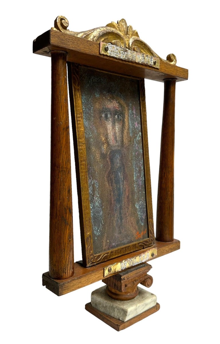 Fountain of Lies, Objet d'Art with Painting and Found Objects For Sale ...