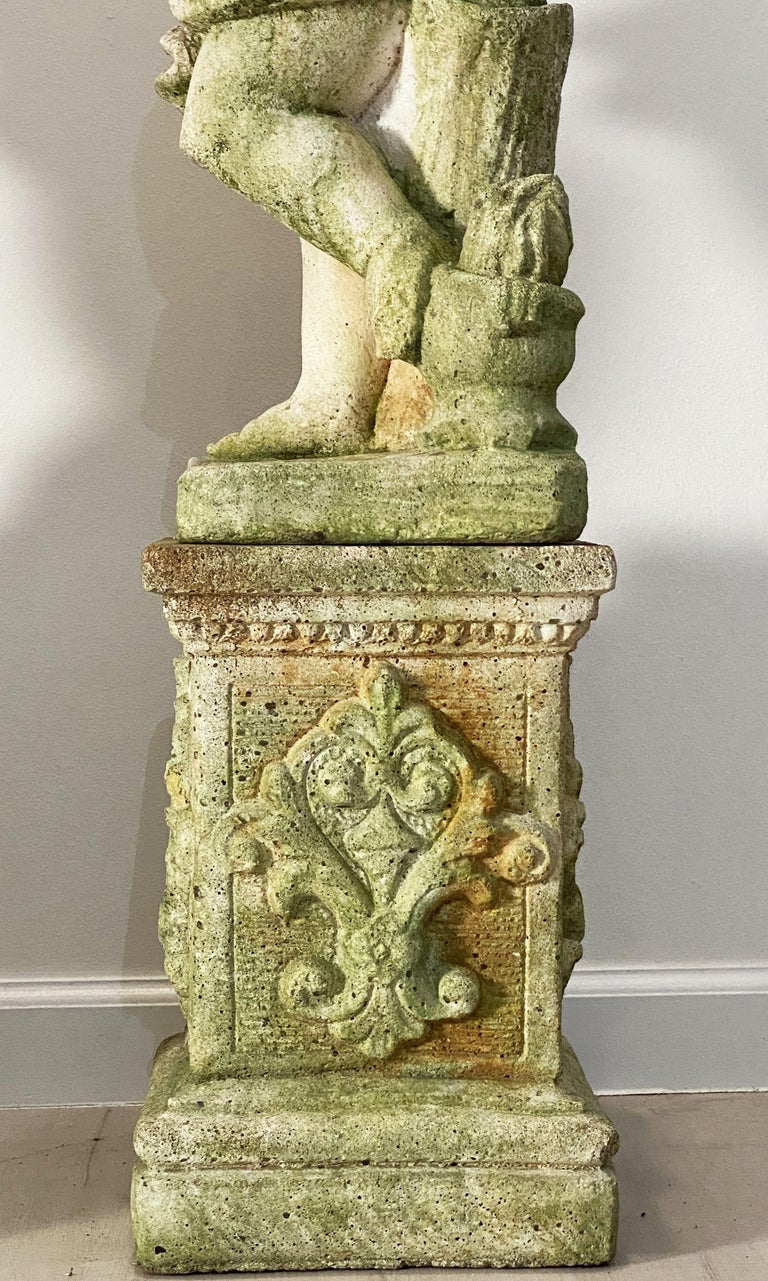 The Four Seasons Cherub Statues on Pedestals, Garden Stone Statuary at ...