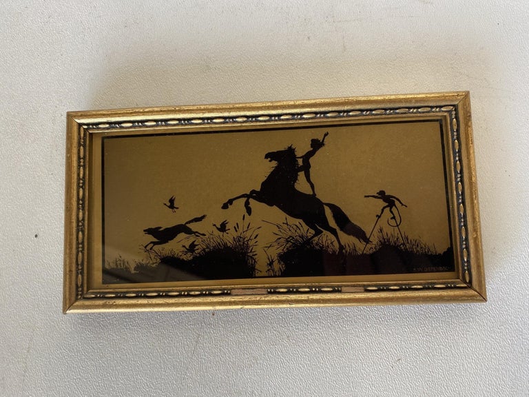 THE FOUR SEASONS Silhouette Print in Original Frame by Fidus, Set of ...