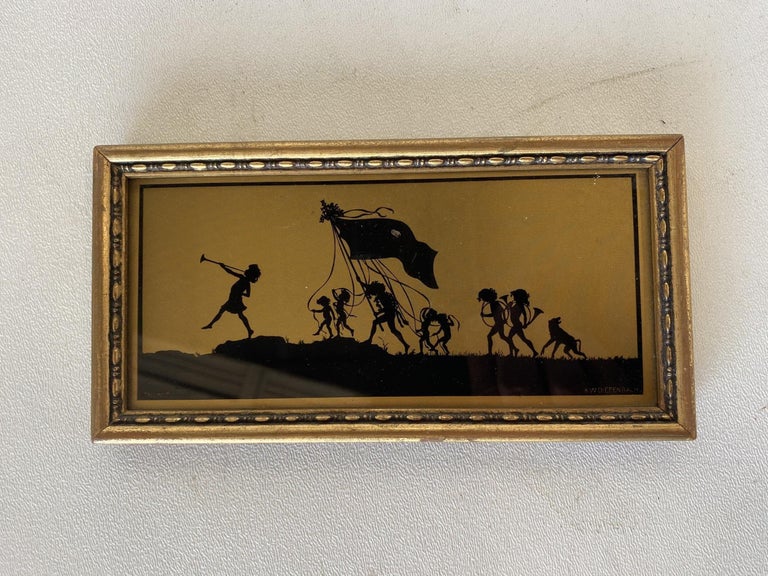 THE FOUR SEASONS Silhouette Print in Original Frame by Fidus, Set of ...