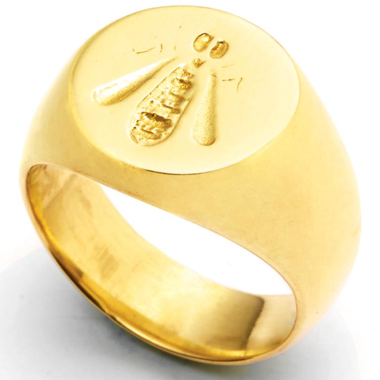 Susan Lister Locke The French Bee Signet Ring in 18 Karat Gold For Sale ...