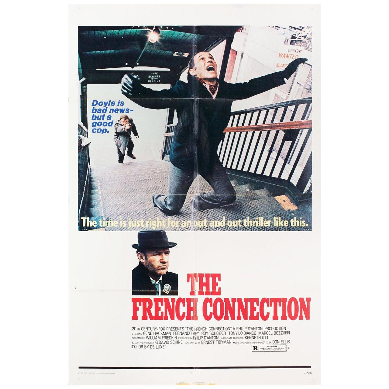 The French Connection 1971 U.S. One Sheet Film Poster at 1stDibs