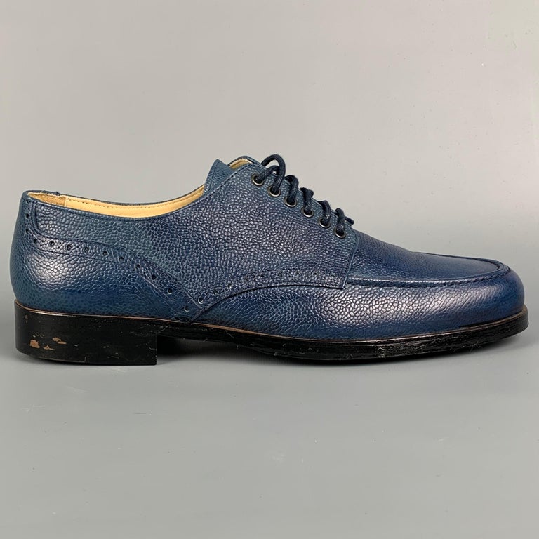 THE GENERIC MAN Size 10 Royal Blue Leather Lace Up Shoes at 1stDibs ...
