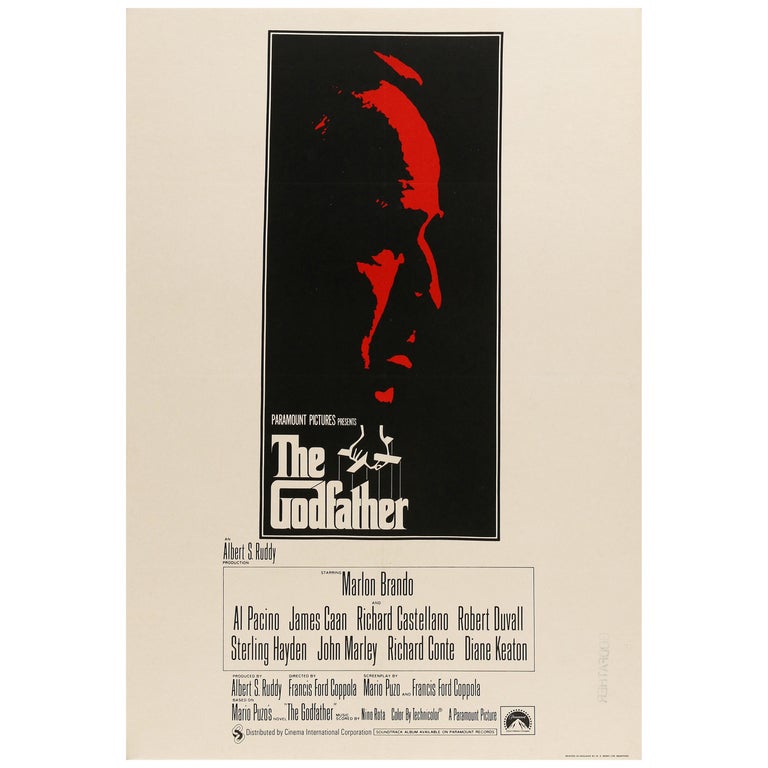'The Godfather' Original Vintage Movie Poster, British, 1972 at 1stDibs