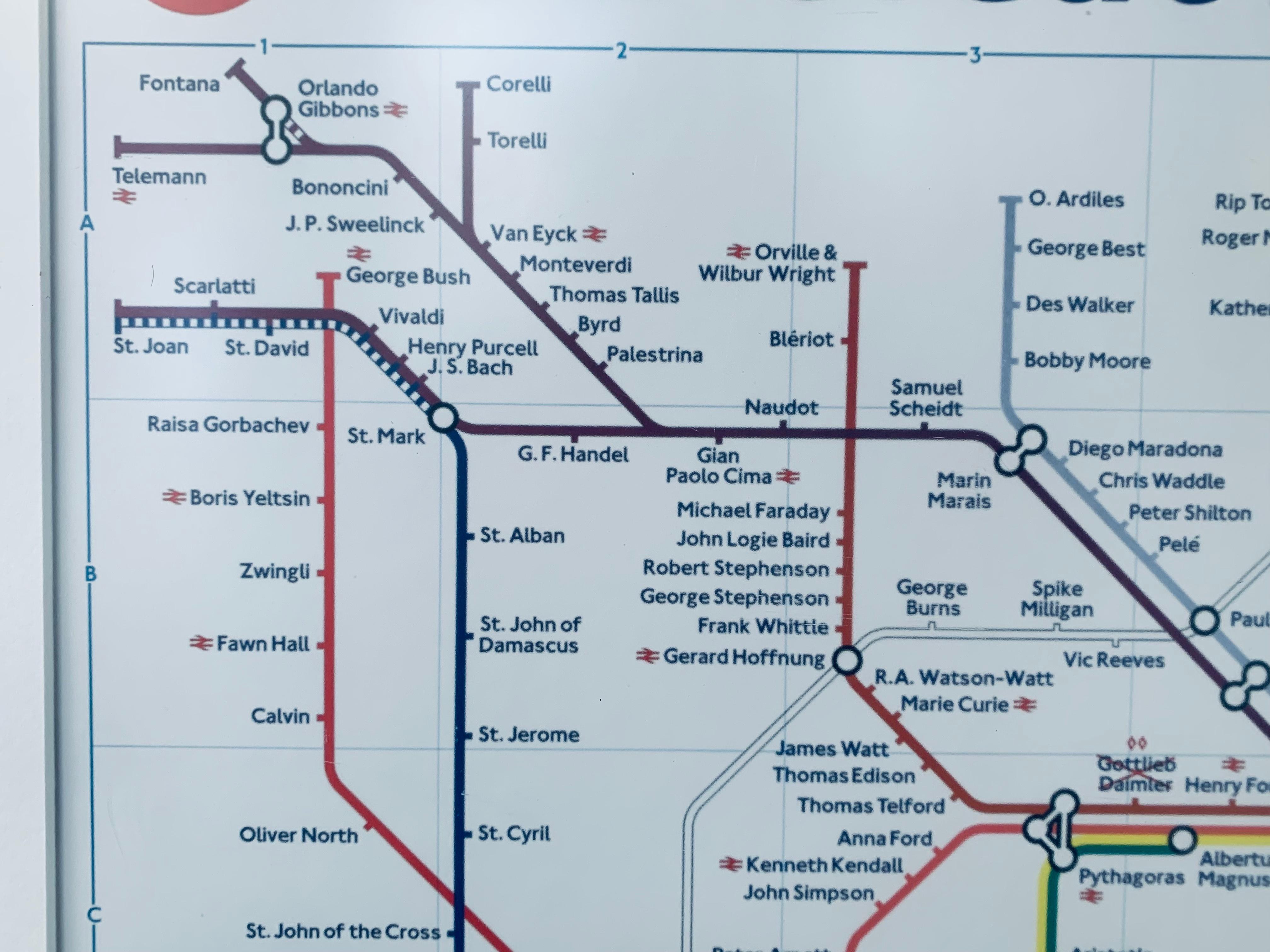 'The Great Bear' altered London tube map framed print - Simon Patterson ...