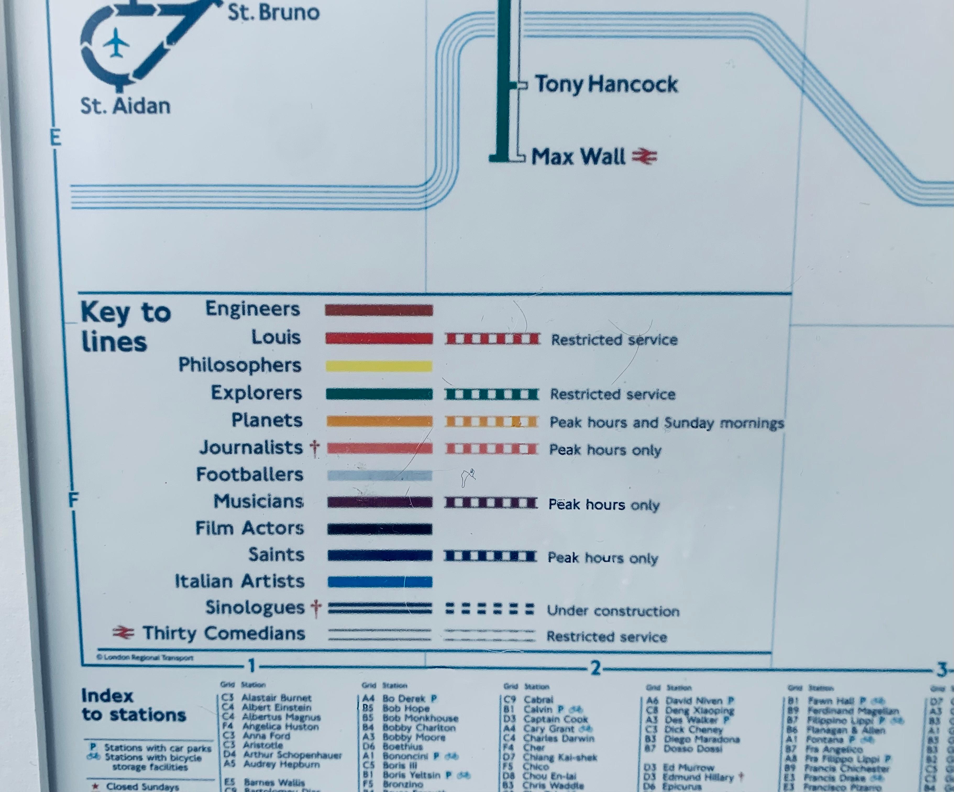 'The Great Bear' altered London tube map framed print - Simon Patterson ...