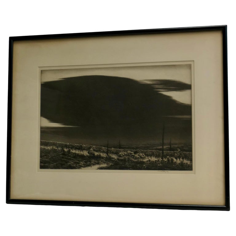 “The Great Black Cloud”, Original Etching by Kerr Eby For Sale at 1stDibs