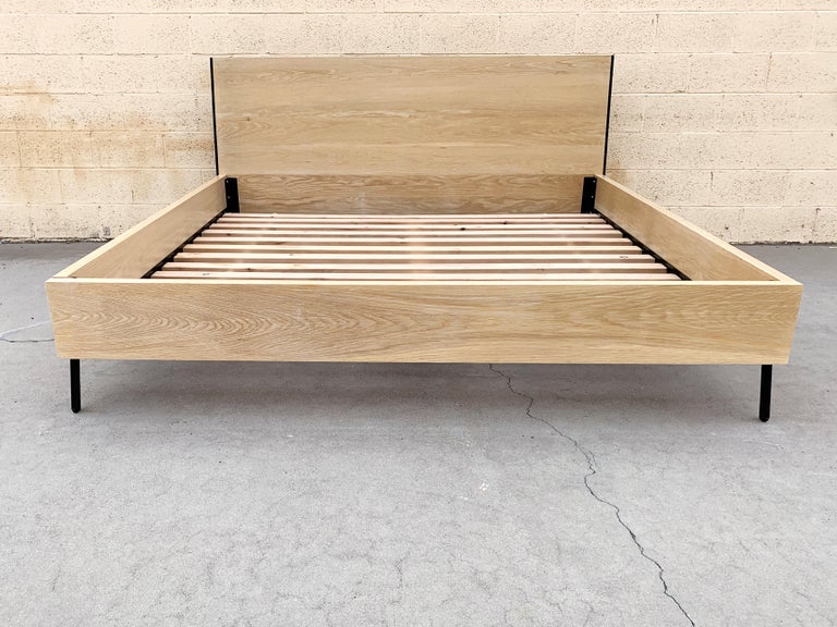 Hayes Bed by Croft House, Bleached Oak and Steel, King Size at 1stDibs