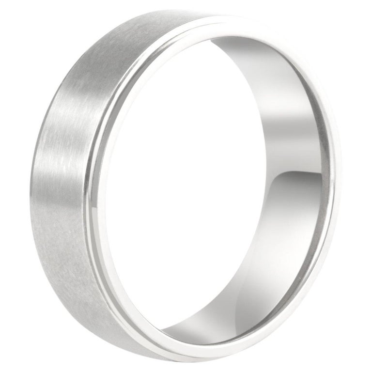 Customizable Hexom: 14K White Gold Hand Cut Facets Domed Comfort Fit ...